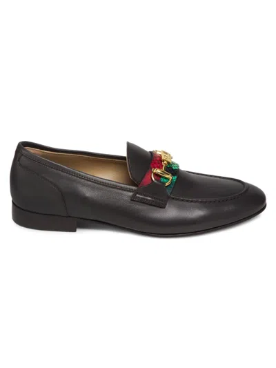 Cavalli Class By Roberto Cavalli Men's Metal Logo Leather Loafers In ...