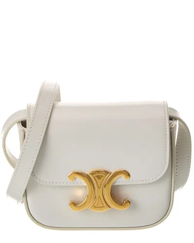 Celine Claude Mini Leather Shoulder Bag In White | ModeSens