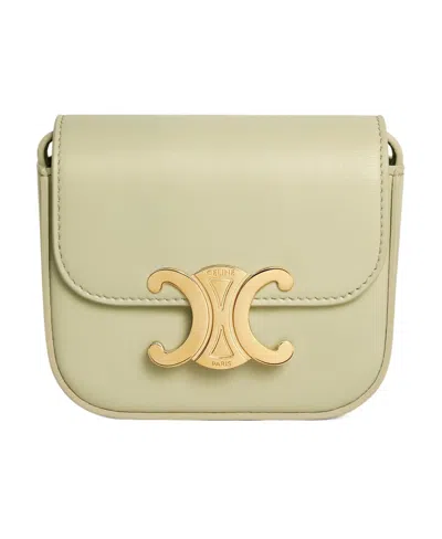 Celine Claude Mini Logo Shoulder Bag In Yellow | ModeSens