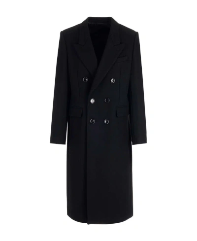 Celine Double-breasted Wool Coat In Black | ModeSens