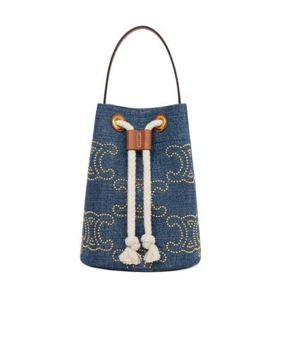 Celine Logo Handbag In Denim | ModeSens