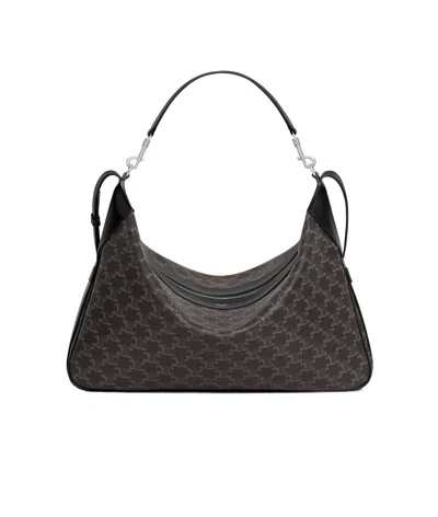Celine Romy Triomphe Large Shoulder Bag In Black | ModeSens