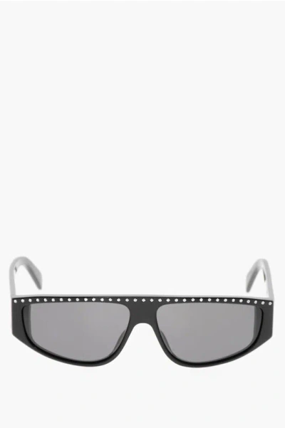 Celine Solid Color Sunglasses With Rhinestone In Multicolor | ModeSens