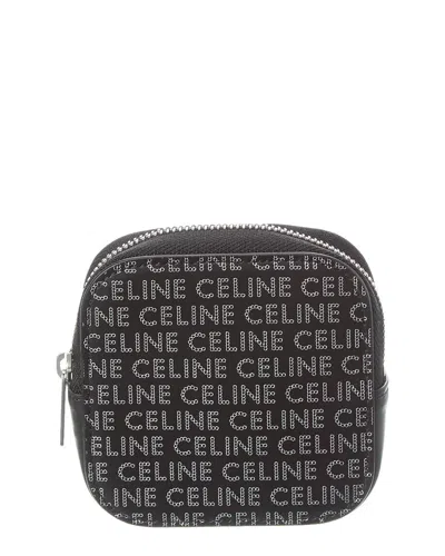 Celine Squared Leather Coin Purse In Black | ModeSens
