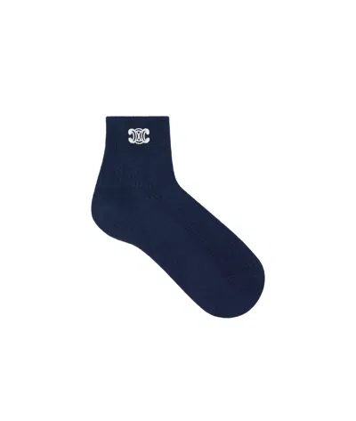 Celine Triomphe Logo Socks In Black | ModeSens