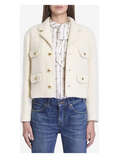 Celine Women's Wool And Mohair Jacket In Panna | ModeSens