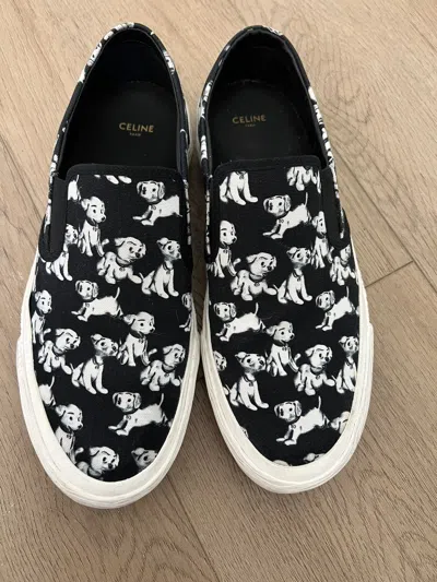 Pre-owned Celine X Hedi Slimane Puppy Dog Slip Ons Shoes In Black ...