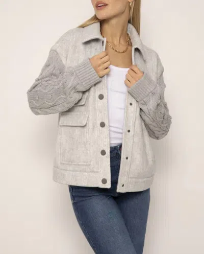 Central Park West Lincoln Mixed Media Jacket In Grey | ModeSens