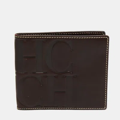 Ch Carolina Herrera Dark Brown Leather Bifold Compact Wallet | ModeSens