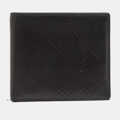 Ch Carolina Herrera Leather Perforated Logo Bifold Wallet In Black ...