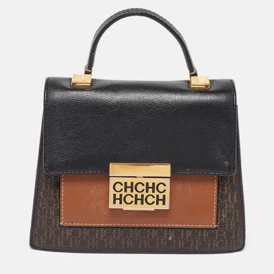 Ch Carolina Herrera Tri Color Monogram Coated Canvas And Leather Top ...