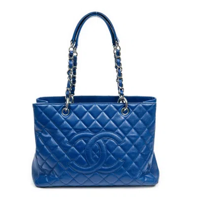 Pre-owned Chanel Grand Shopping Tote In Blue | ModeSens