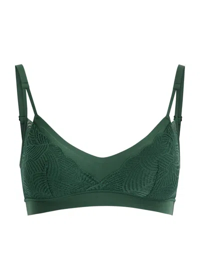 Chantelle Soft Stretch Lace Soft-cup Bra In Dark Green | ModeSens