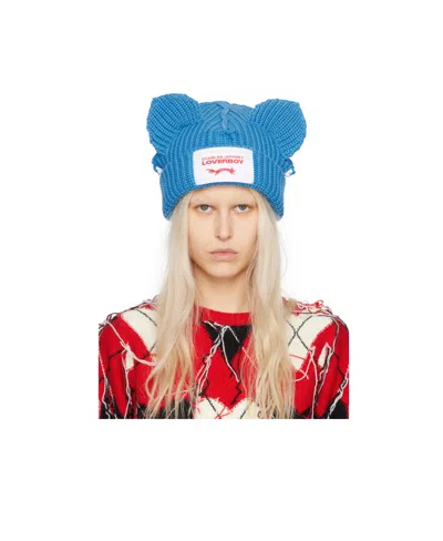 Charles Jeffrrey Loverboy Chunky Ears Knitted Hat In Blue | ModeSens