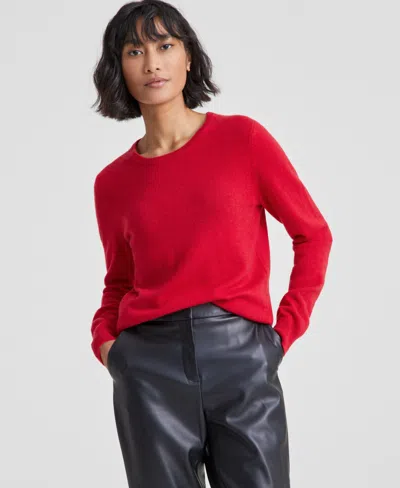 Charter Club 100% Cashmere Women's Petite Long-sleeve Crewneck Sweater ...