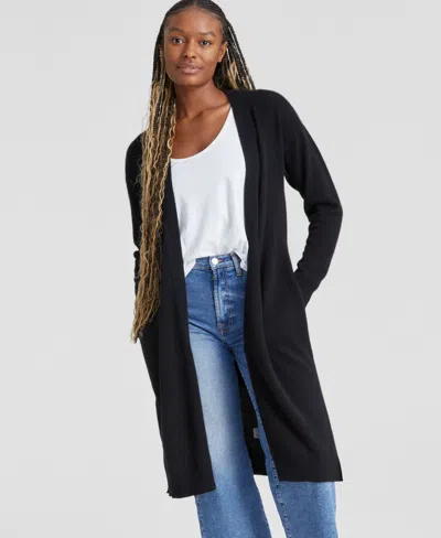 Charter Club Women's Tie-waist Longline 100% Cashmere Cardigan, Created ...