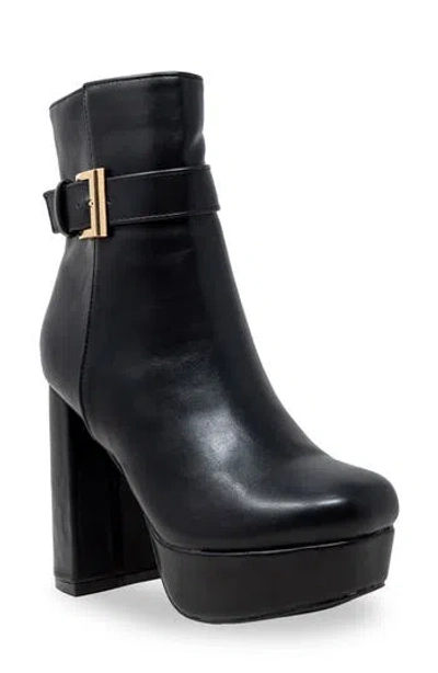 Chase & Chloe Chase And Chloe Chunky Platform Bootie In Black Smooth ...