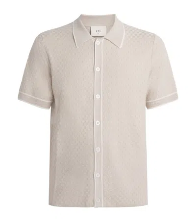 Che Studios Cotton Chequerboard-knit Shirt In Neutral | ModeSens
