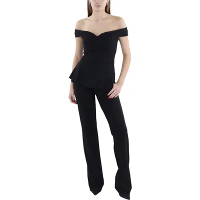 Chiara Boni Radonna Womens Off-the-shoulder Peplum Jumpsuit In Black ...