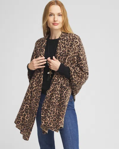 Chico's Leopard Cashmere Wrap In Brown | In Animal Print | ModeSens