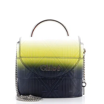 Chloé Aby Lock Bag Embossed Leather Small In Green | ModeSens
