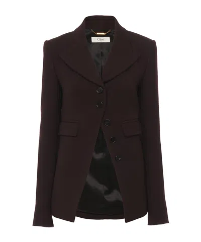 Chloé Cavalry Wool Slim Jacket In Black | ModeSens