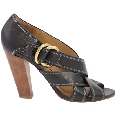Chloé Chloe Crossover Strappy Heels In Black Leather | ModeSens