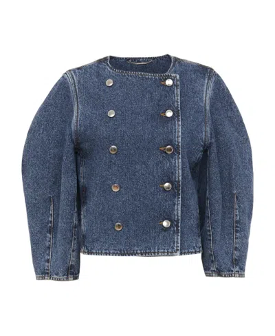 Chloé Double-breasted Denim Jacket In Blue | ModeSens