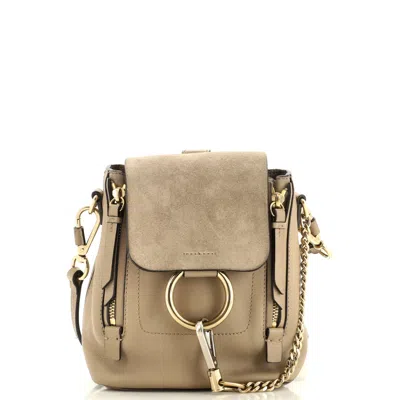 Chloé Faye Backpack Leather And Suede Mini In Grey | ModeSens
