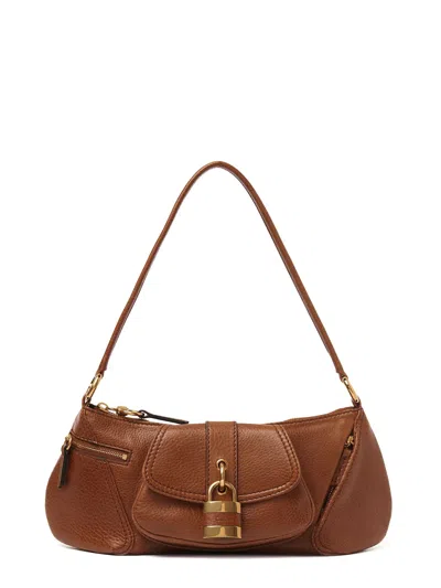 Chloé Leather Shoulder Bag With Paddington Lock Detail In Brown | ModeSens