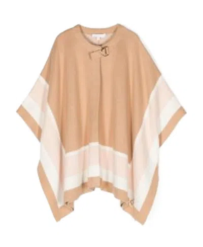 Chloé Logo Round Neck Cloak In Nude | ModeSens