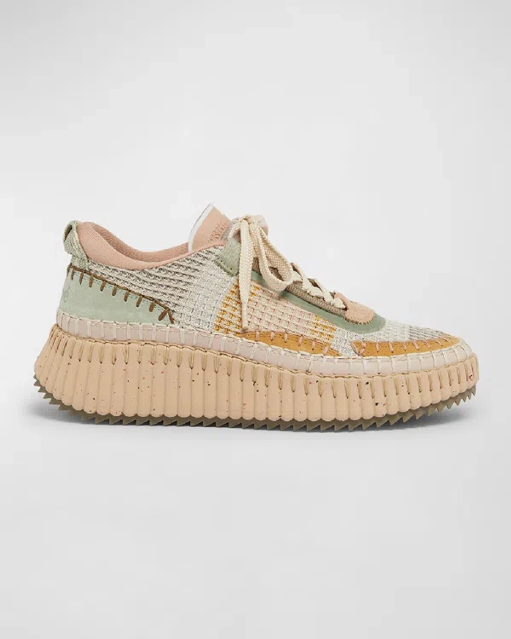 Chloé Nama Stitch Walking Sneakers In Pale Green | ModeSens