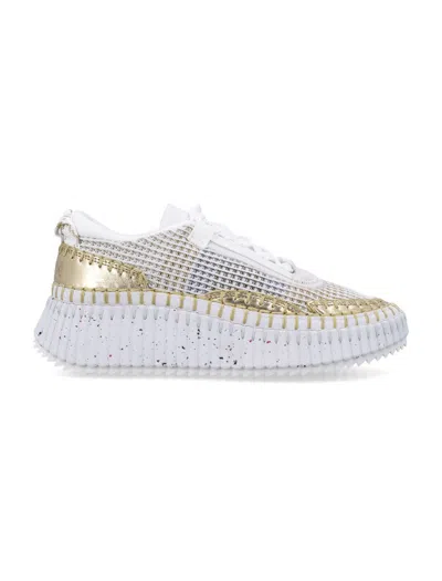 Chloé Nama Woman's Sneakers In Gold | ModeSens