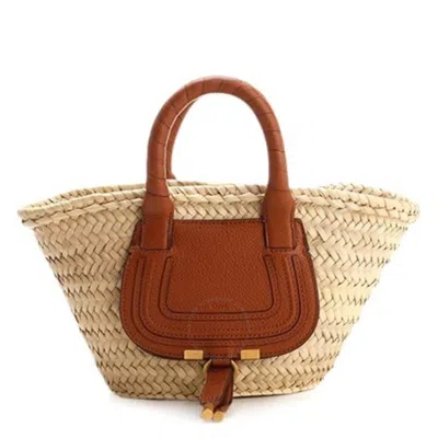Chloé Chloe Raffia Small Marcie Basket Bag In Brown | ModeSens