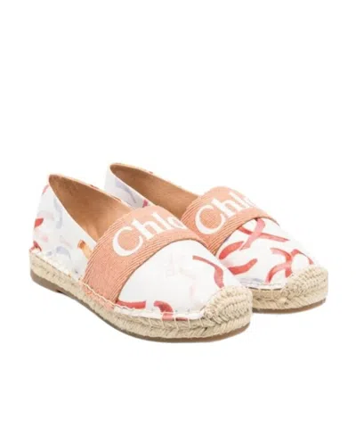 Chloé Ribbon-print Espadrilles In Nude | ModeSens