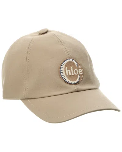 Chloé Swing Appliquéd Cotton-blend Canvas Baseball Cap In Green | ModeSens