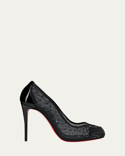Christian Louboutin Bridela Strass Red Sole Pumps In Blacklin Black | ModeSens