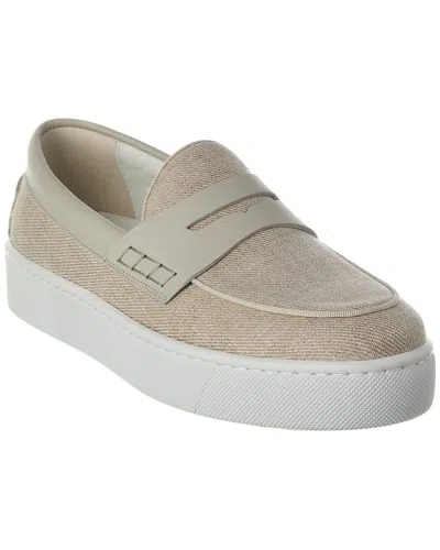 Christian Louboutin Paqueboat Canvas & Leather Platform Loafer In Beige ...