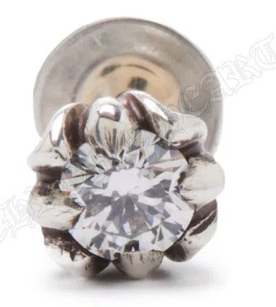 Pre-owned Chrome Hearts Chrome Heart Diamond Stud In Silver | ModeSens