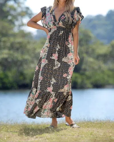 Cienna Open Back Maxi Dress In Amirah In Multi | ModeSens