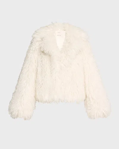 Cinq À Sept Cade Short Faux Fur Coat In Ivory | ModeSens
