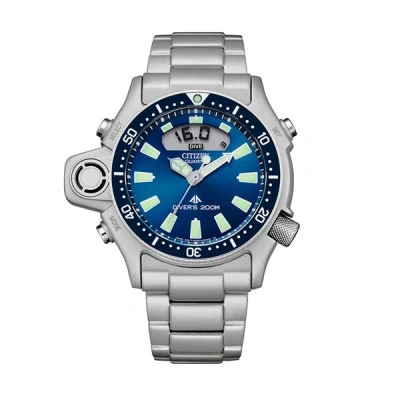 Citizen Jp2000-67l Men's Promaster Aqualand Diver's Watch, Blue Dial, Stainless Steel Bracelet ...