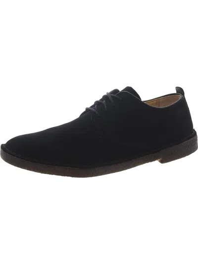 Clarks Desert London Mens Leather Lace-up Derby Shoes In Black | ModeSens