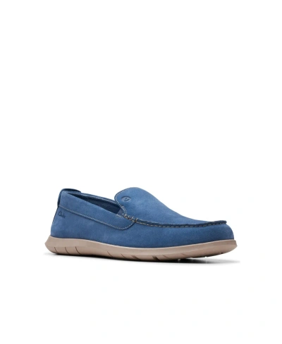 Clarks Men's Collection Flexway Step Slip On Shoes In Light Blue Suede ...