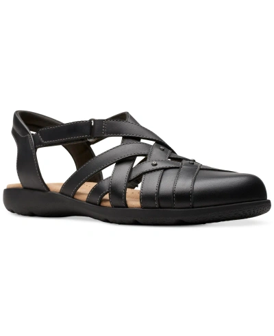 Clarks Women's Elizabelle Sea Woven Strappy Slingback Sandals In Black ...