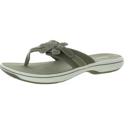 Cloudsteppers By Clarks Brinkley Flora Womens Applique Slip On Thong Sandals In Grey | ModeSens