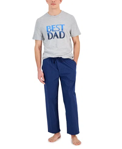 Club Room Men's 2-pc. Best Dad Graphic T-shirt & Stripe Pajama Pants ...