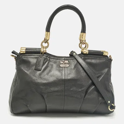 Coach Black Leather Madison Pinnacle Carrie Satchel | ModeSens