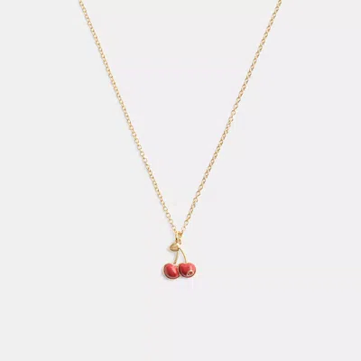 Coach Cherry Charm Pendant Necklace In Red | ModeSens