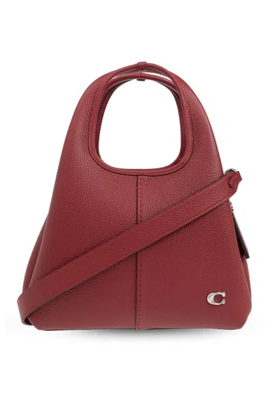 Coach Lana Logo Plaque Top Handle Bag In Red | ModeSens